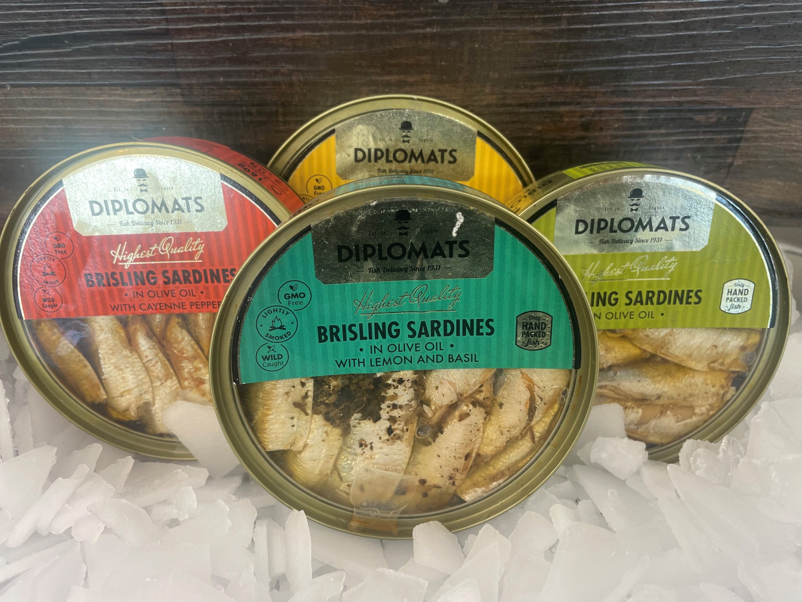 Brisling Sardines in Olive Oil with Lemon and Basil 160gm - Guytons